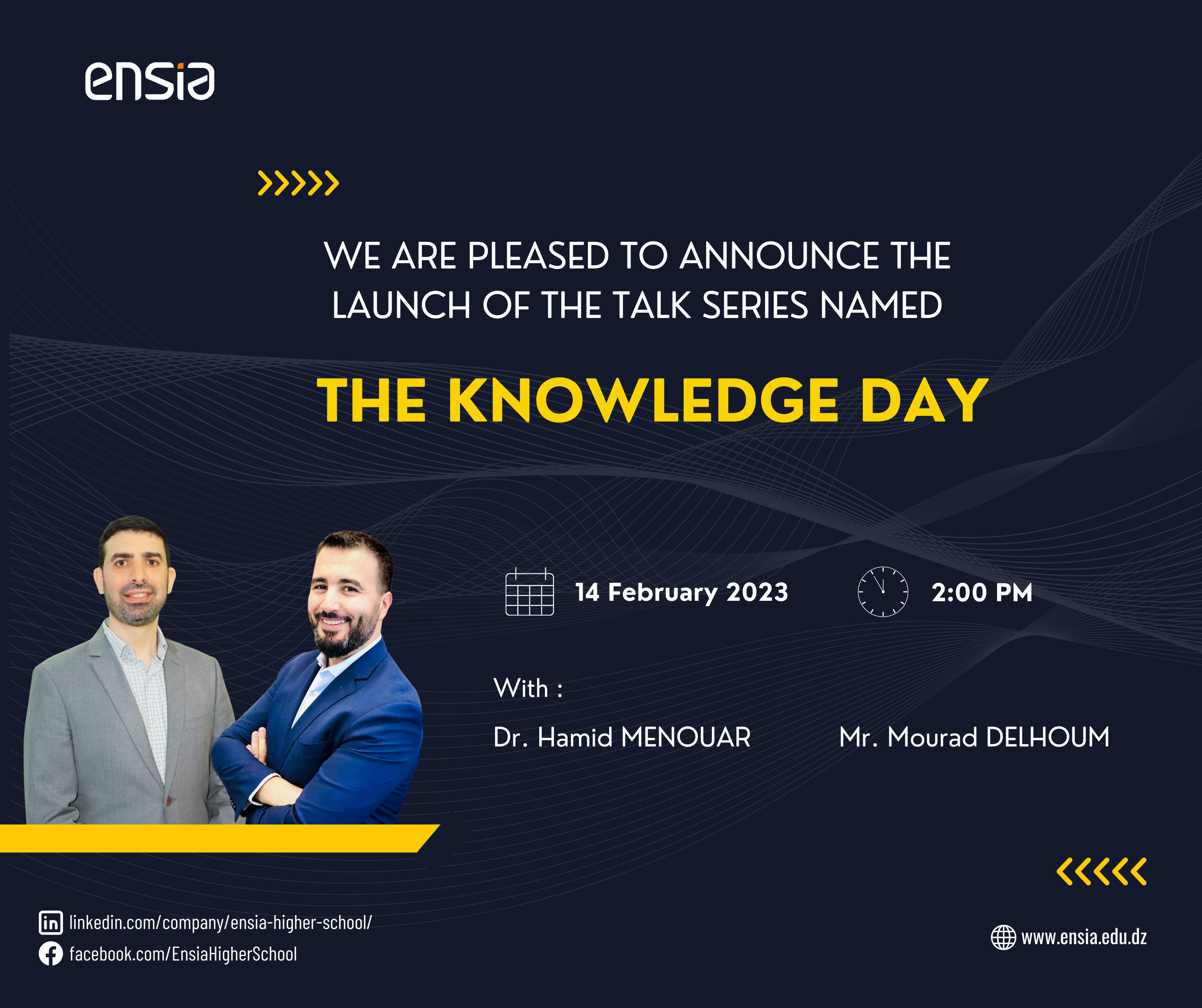 Launch of the "Knowledge Day" Talk Series - ENSIA